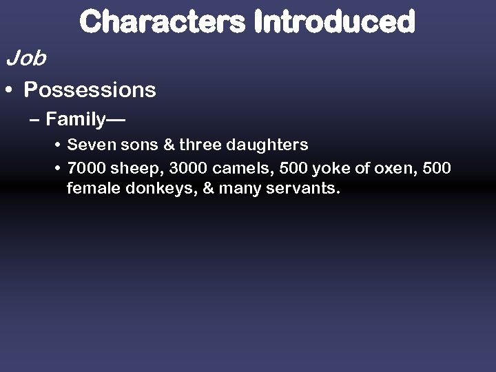 JOB PROLOGUE JOB 1 -2 Setting Announced