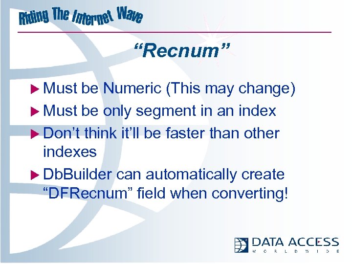 ODBC Unplugged What s New in the Data Flex