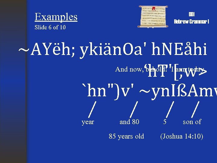 Berachah Bible Institute Hebrew Grammar I Chapter 11