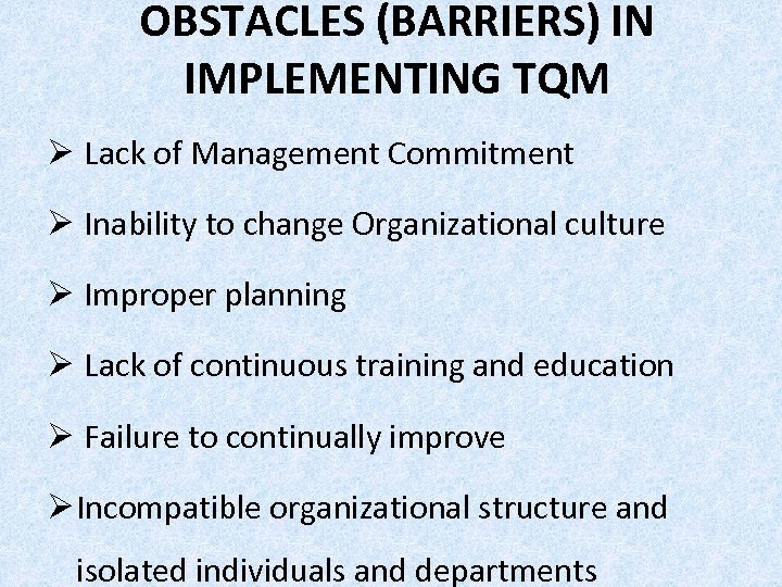 GE 6757 -TOTAL QUALITY MANAGEMENT OBJECTIVES