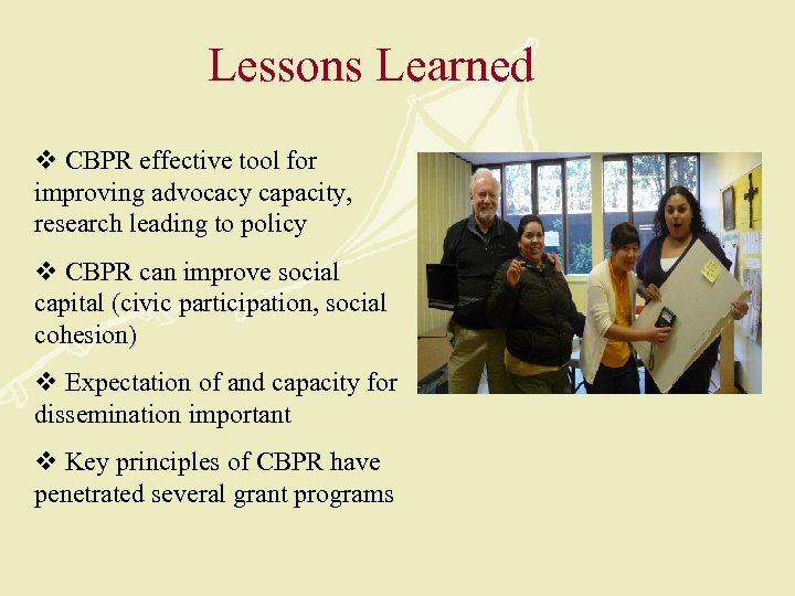 Applying community-based participatory research to local policy change