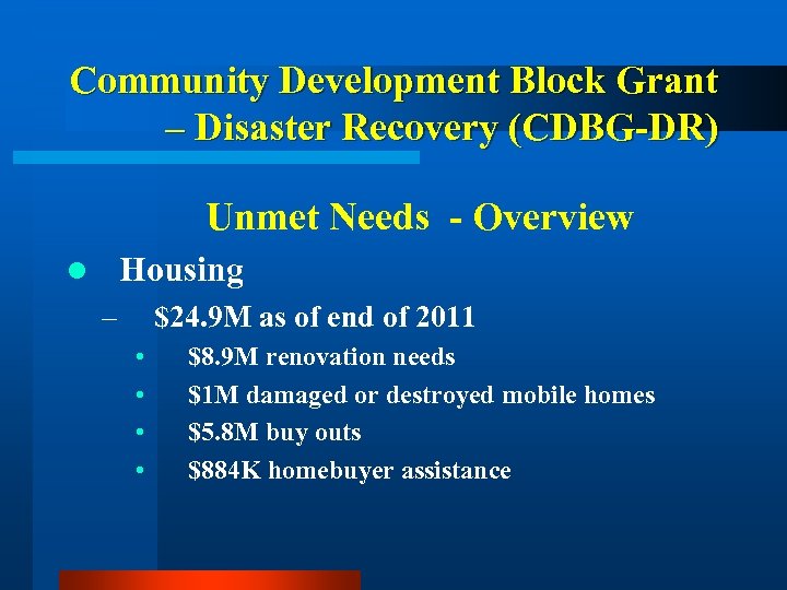 Draft ACTION PLAN Community Development Grant Program Disaster