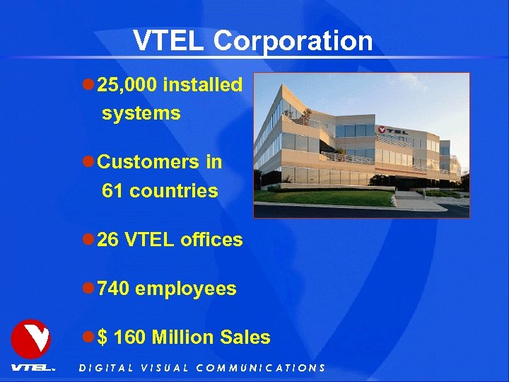 Agenda VTEL Company Infos Videoconferencing Basics Applications Live
