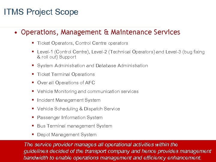 BRTS INTEGRATION APPLICATION OF INTELLIGENT TRANSPORT MANAGEMENT