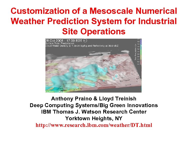Customization of a Mesoscale Numerical Weather Prediction System