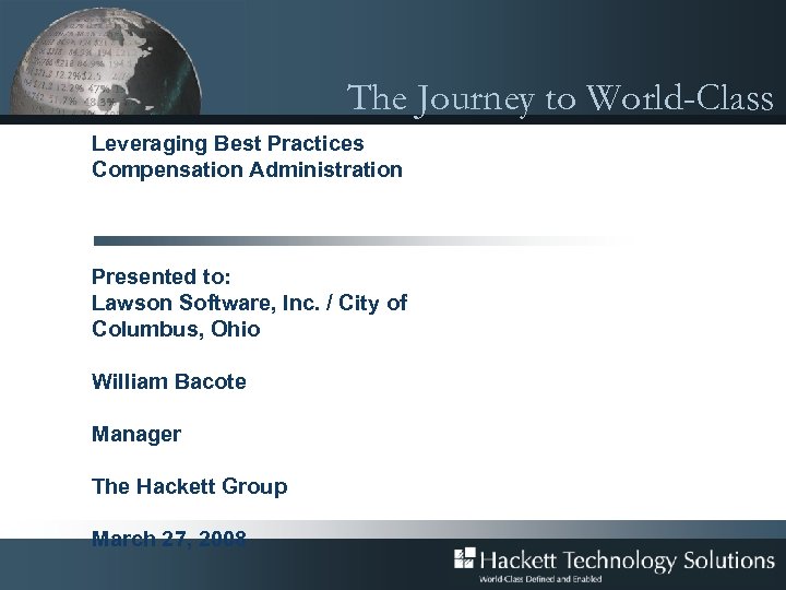 The Journey to World-Class Leveraging Best Practices Compensation