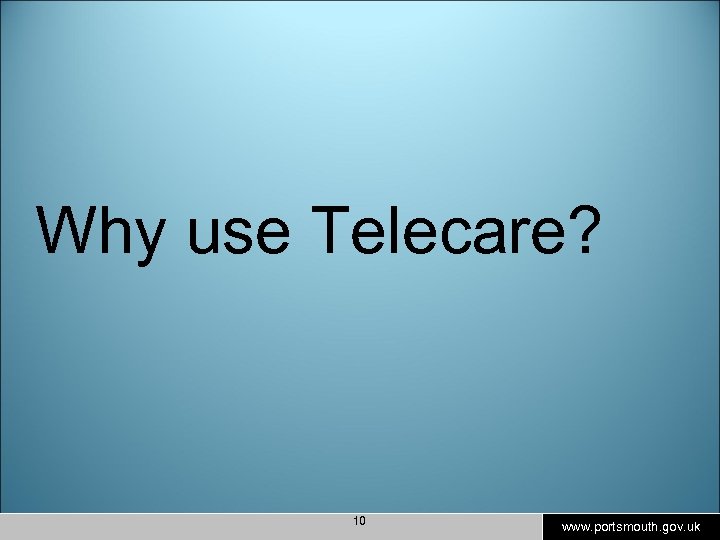 Telecare Assessor Training www portsmouth gov uk