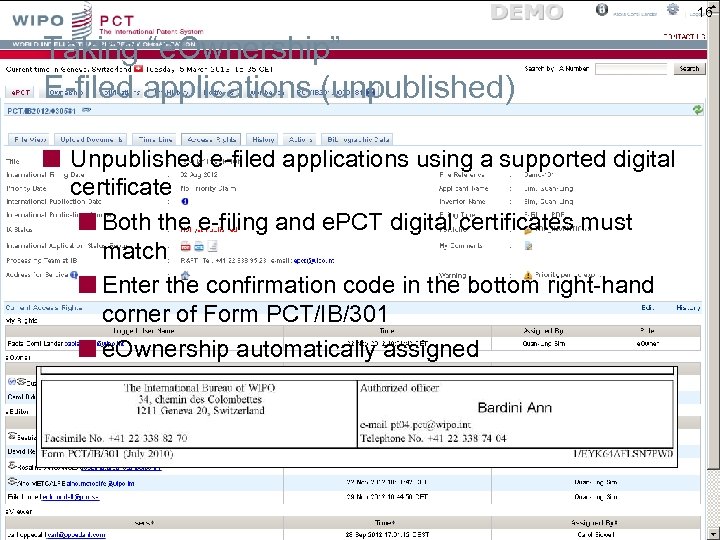 e PCT Electronic portal for PCT applications Quan-Ling