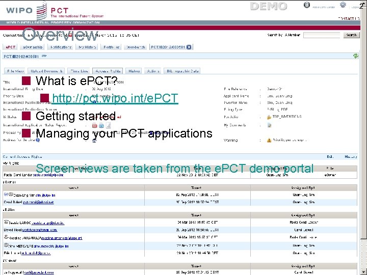 e PCT Electronic portal for PCT applications Quan-Ling