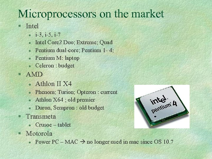 Hardware Basics Professor Pepper Major Objectives