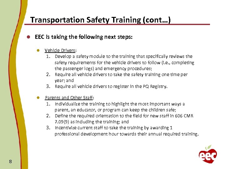 A Review of Transportation Board of Early Education