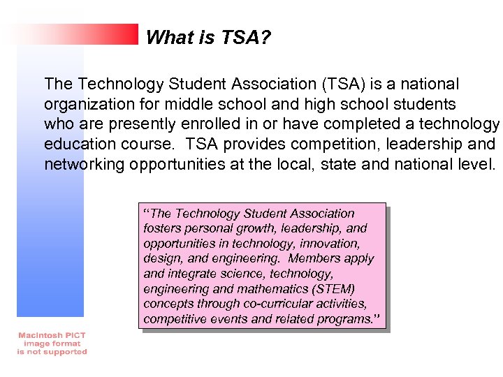 Technology Student Association Learning To Live In A