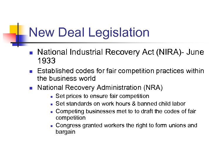 The New Deal 1933 — 1937 CHANGE