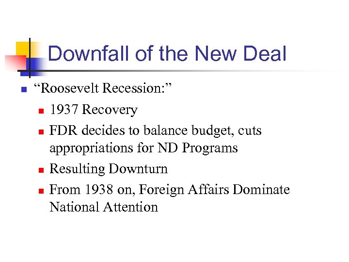 The New Deal 1933 — 1937 CHANGE