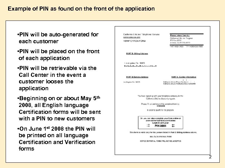 California Life Line Customer Interactive Website Demonstration