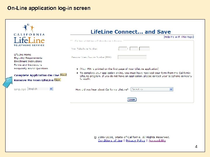 California Life Line Customer Interactive Website Demonstration
