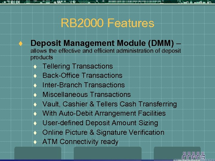 Rural Banker 2000 RB 2000 Banking Software