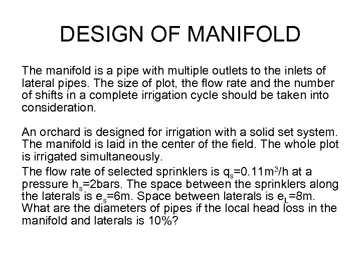 HYDRAULICS_5 Design of Irrigation Systems by László Ormos
