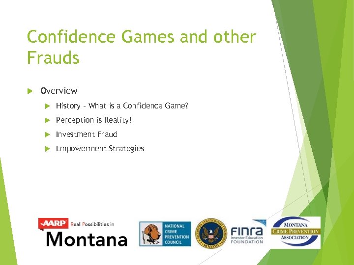 Confidence Games Other Forms of Fraud By