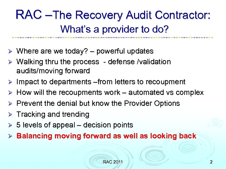 AR Systems Inc Training Library Presents RAC ATTACK
