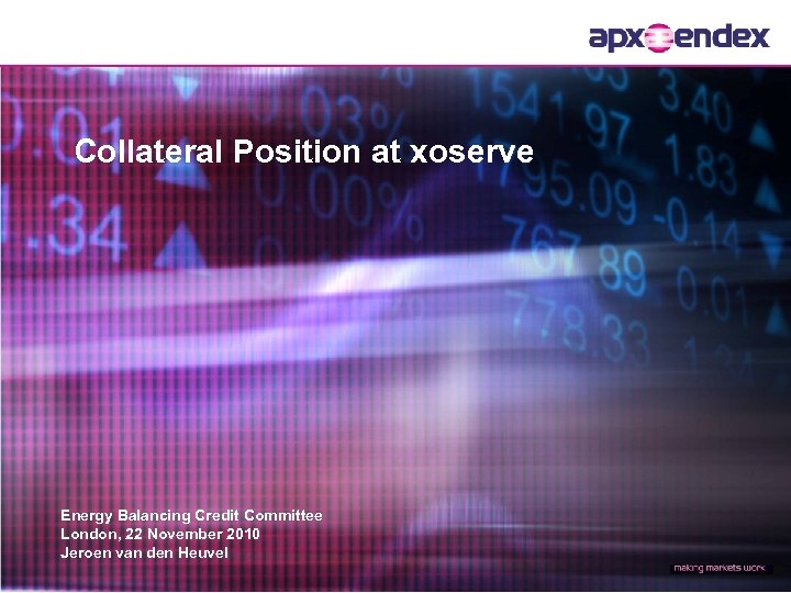 Collateral Position at xoserve Energy Balancing Credit Committee