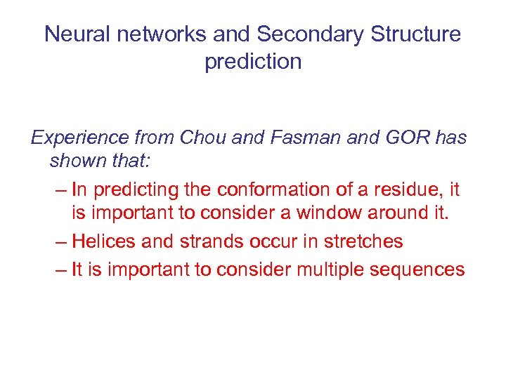 Secondary Structure Prediction Lecture 7 Structural Bioinformatics Dr