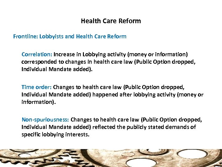 Who Supports Health Reform David W Brady Stanford