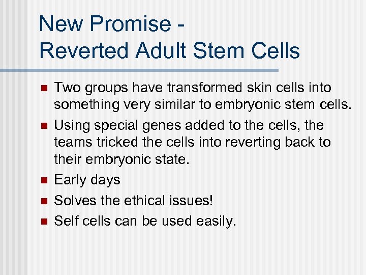 The Power of Stem Cells Frontiers In Biology