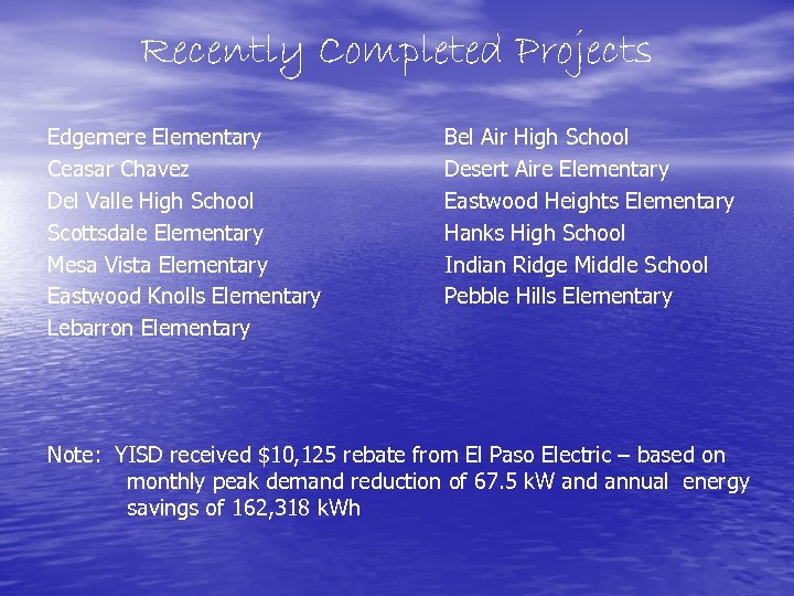 Ysleta Independent School District Energy Management Department Board