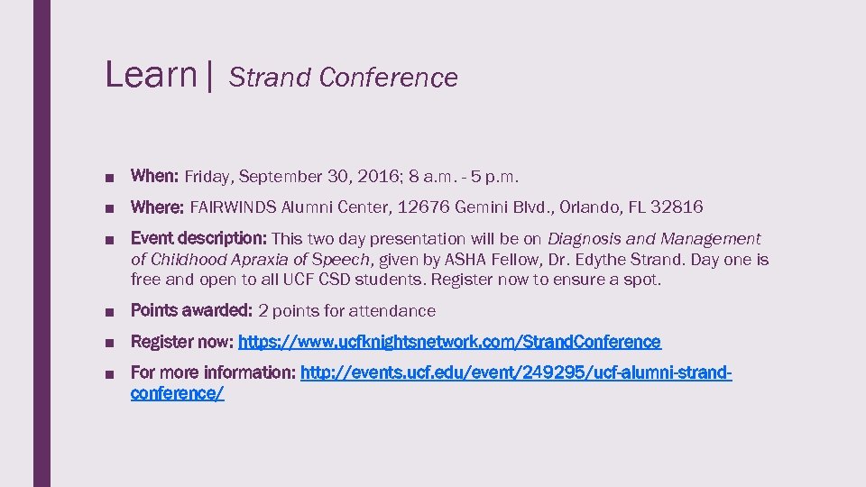 UCF NSSLHA Member Meeting September 7 2016