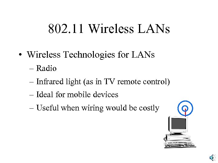 802 11 Wireless LANs Wireless Technologies for
