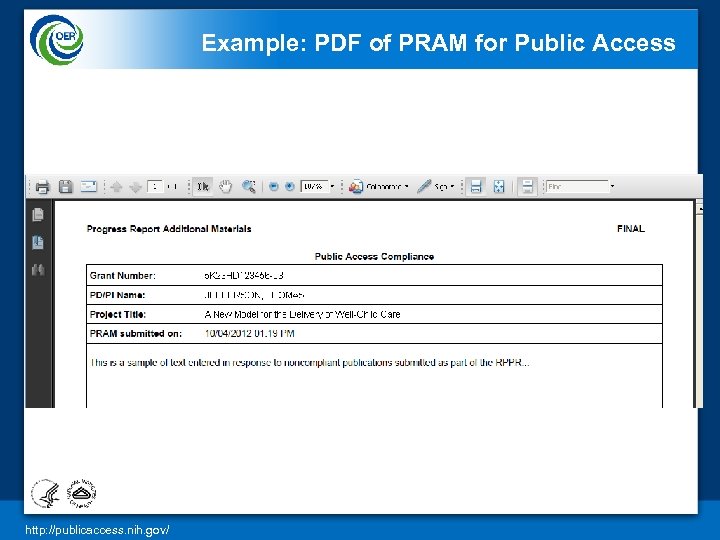The NIH Public Access Policy NIH Regionals Baltimore