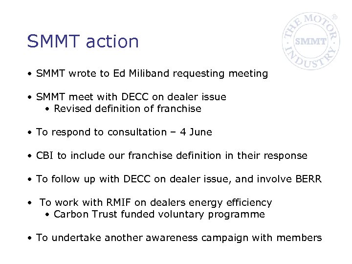 Carbon Reduction Commitment CRC Matthew Croucher SMMT 3