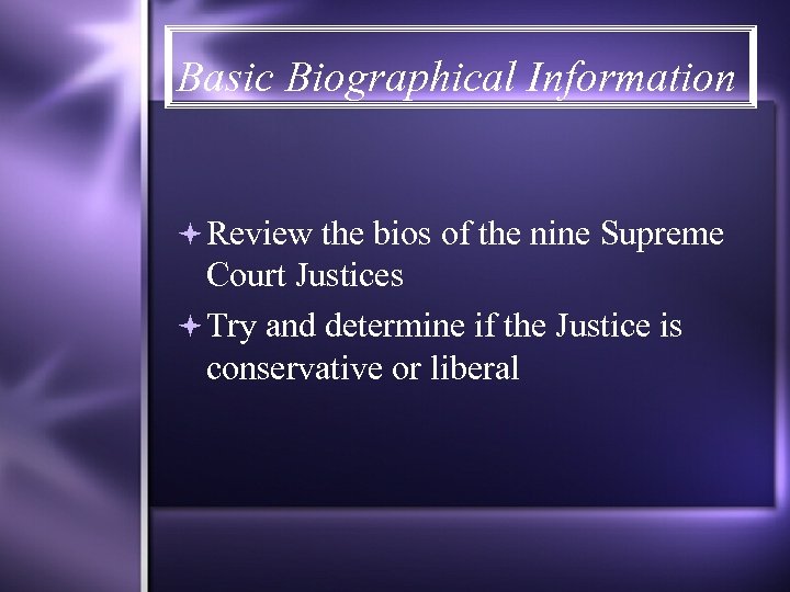 Supreme Court Oyez Basic Information 9 Justices