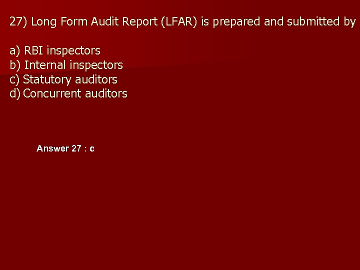 MODEL QUESTIONS PRINCIPLES OF BANKING 1 Reserve