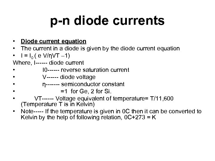 Electronic devices and circuits UNIT I PN-