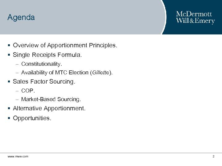 Emerging Issues in Apportionment Detroit TEI December