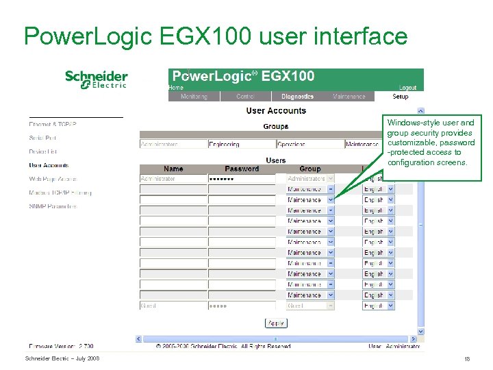 Power Logic EGX 100 Entry-level Ethernet-to-serial-line gateway