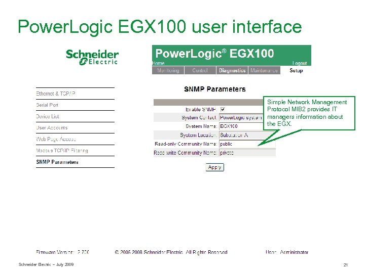 Power Logic EGX 100 Entry-level Ethernet-to-serial-line gateway