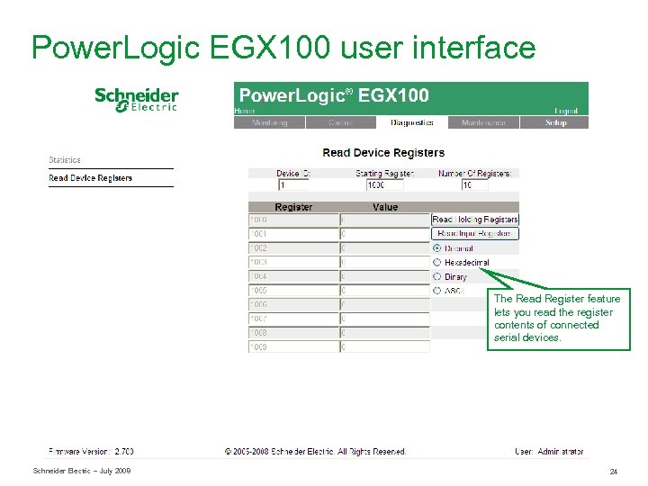 Power Logic EGX 100 Entry-level Ethernet-to-serial-line gateway